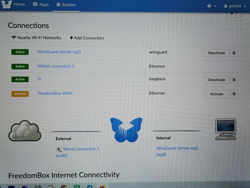 [SOLVED] Wireguard client connected, but no internet access - Pioneer Support - FreedomBox Forum